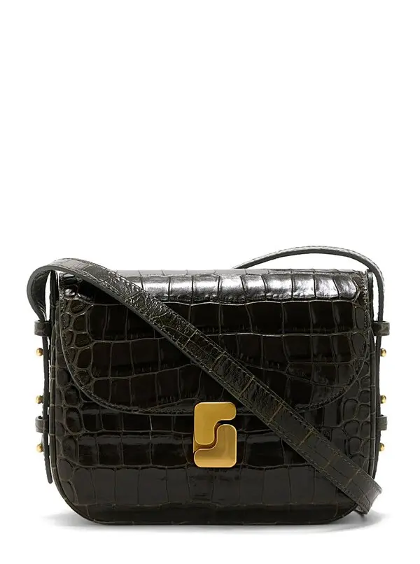 Soeur Bellissima Mini Leather Crossbody Handbag - Green