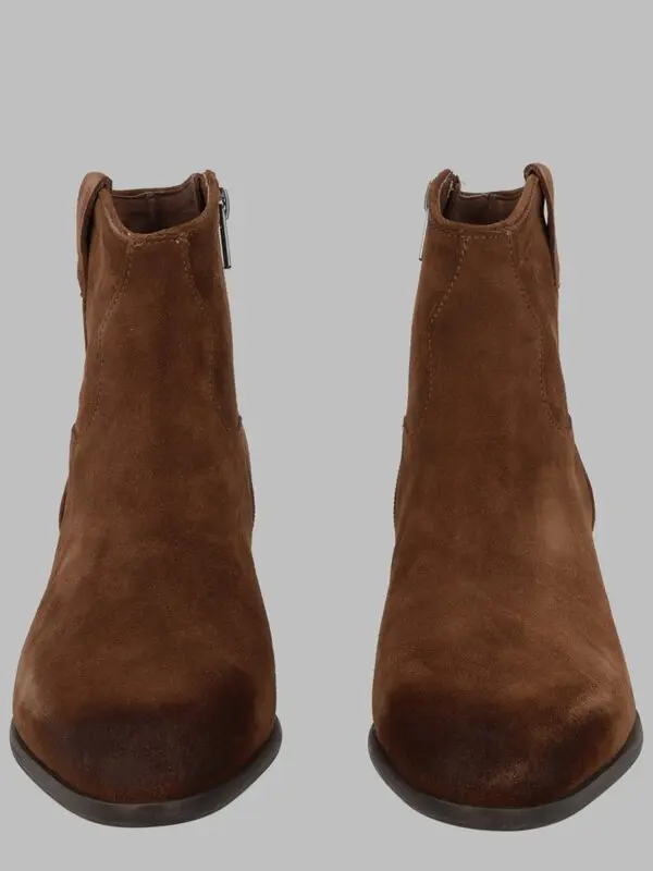 Ash Velour Lace-up Ankle Boots