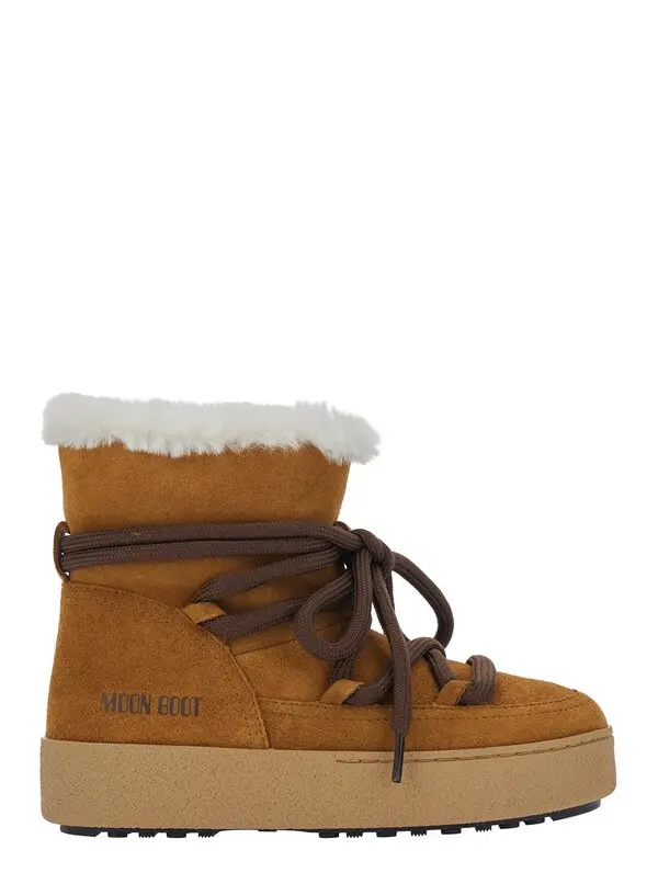 Moon Boot Ltrack Sofia Mini Ankle Boots With Rubber Sole - Beige