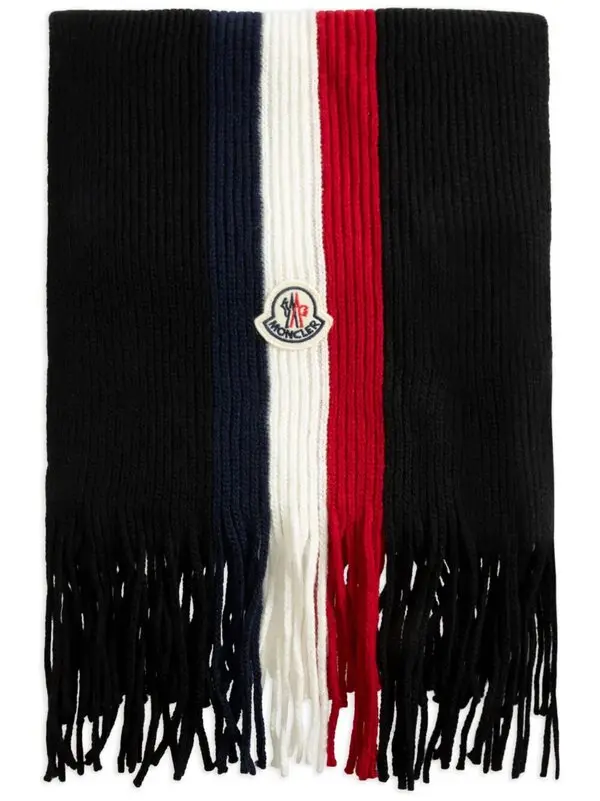 Moncler Logo Patch Knit Scarf