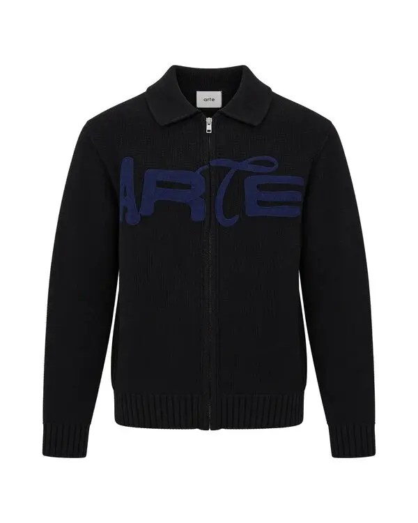 ARTE ANTWERP Logo Zip-up Knit Sweater