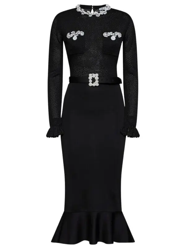 SELF-PORTRAIT Mini Dress With Removable Belt, Functional Pockets & Back Hook-and-eye Closure