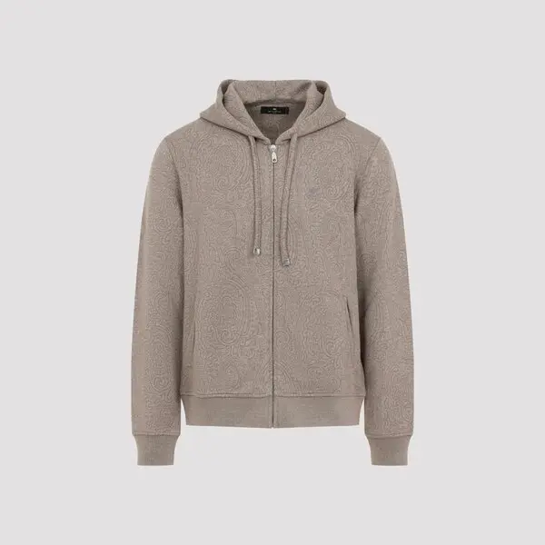 Etro S Viscose Zip-up Hoodie With Welt Pocket