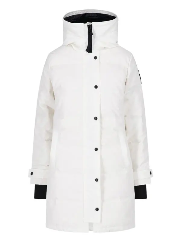 Canada Goose Long Hooded Puffer Coat - White