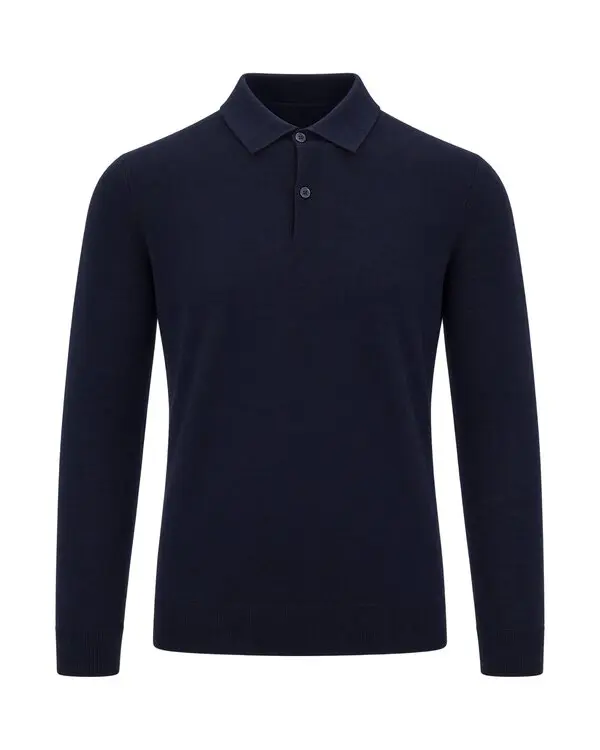 BALLANTYNE Long Sleeve Knit Polo Shirt