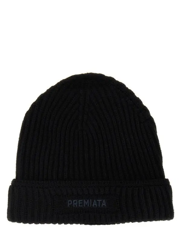Premiata Wool Logo Beret Hat - Black