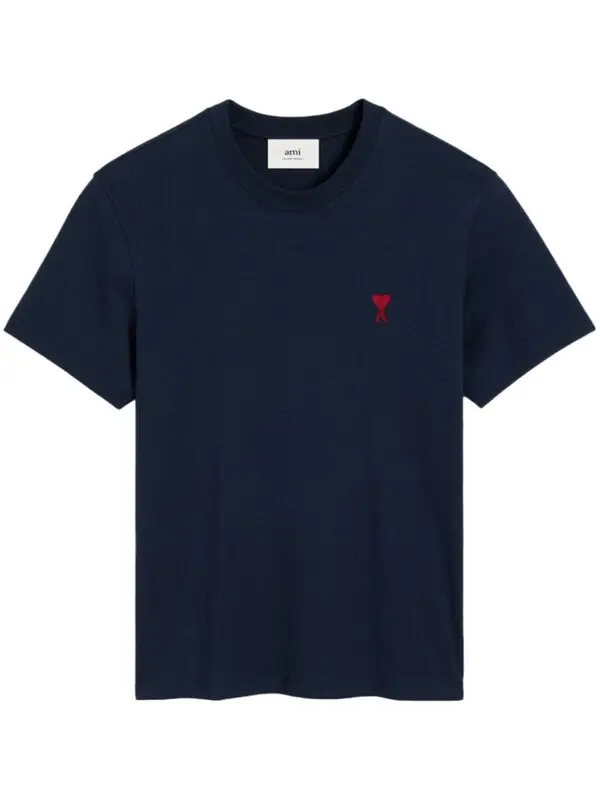 AMI Paris Red Heart Mini Logo T-shirt For - Nightblue