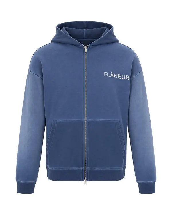 FLANEUR Logo Zip-up Hoodie