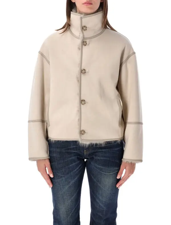 URBANCODE Faux Fur Trim Button Front Jacket