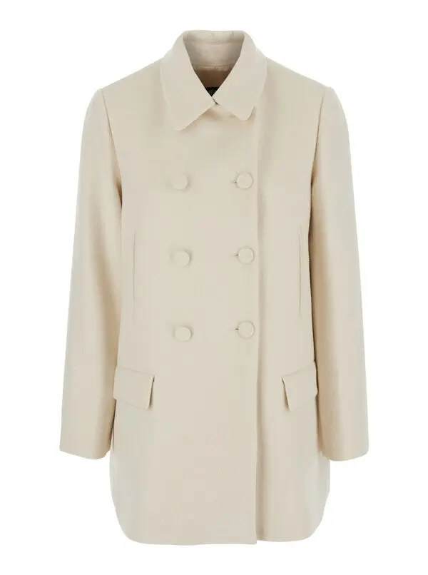 LEPLAIN Double-breasted Tech Fabric Jacket With Classic Collar