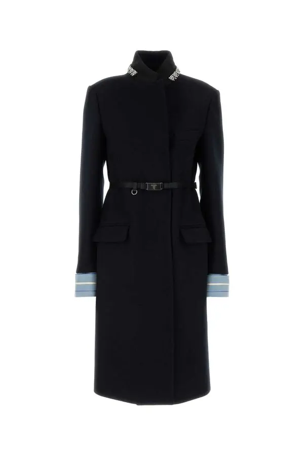 Prada Wool Jacket With Virgin Wool Construction - Blue