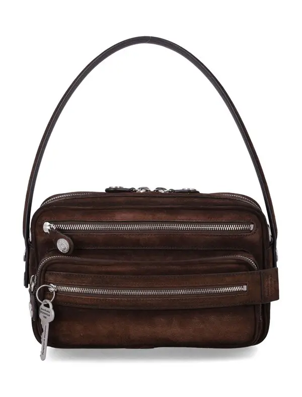 Acne Studios Mini Shoulder Handbag In Calf Leather - Brown