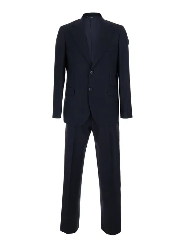 E PO CA Tech Fabric Single-breasted Jacket & Pleated Pants Suit With Piping