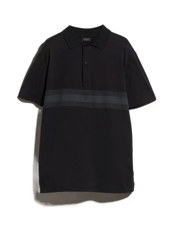 Gucci Mini Polo Cotton T-shirt For - Blackgreym