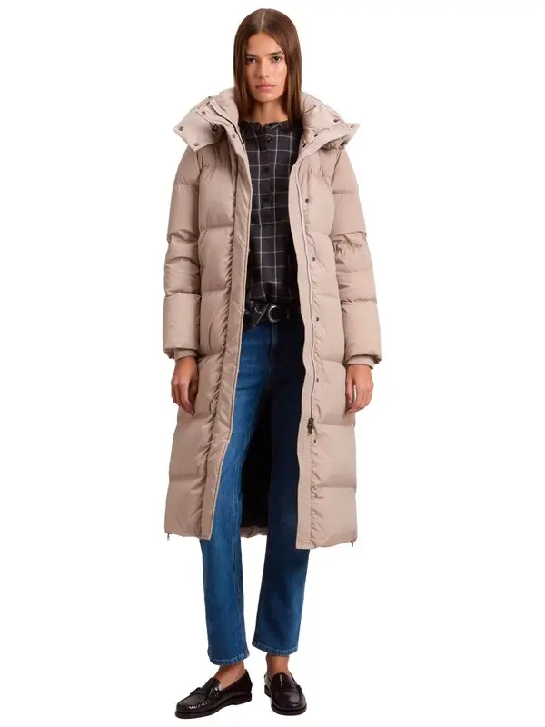 Woolrich Horizontal Quilted Utility Coat With Removable Hood