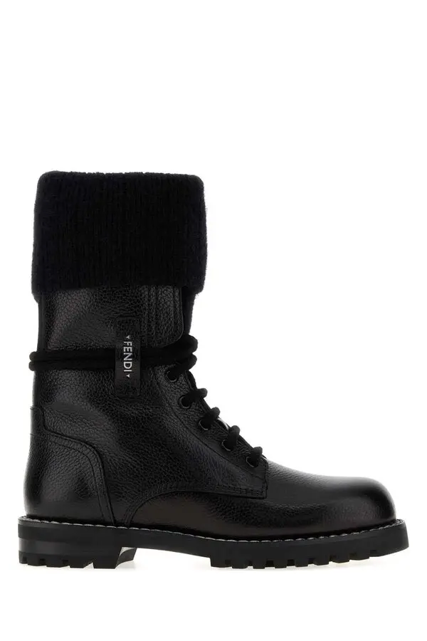 Fendi Commando Ankle Boots In Leather
