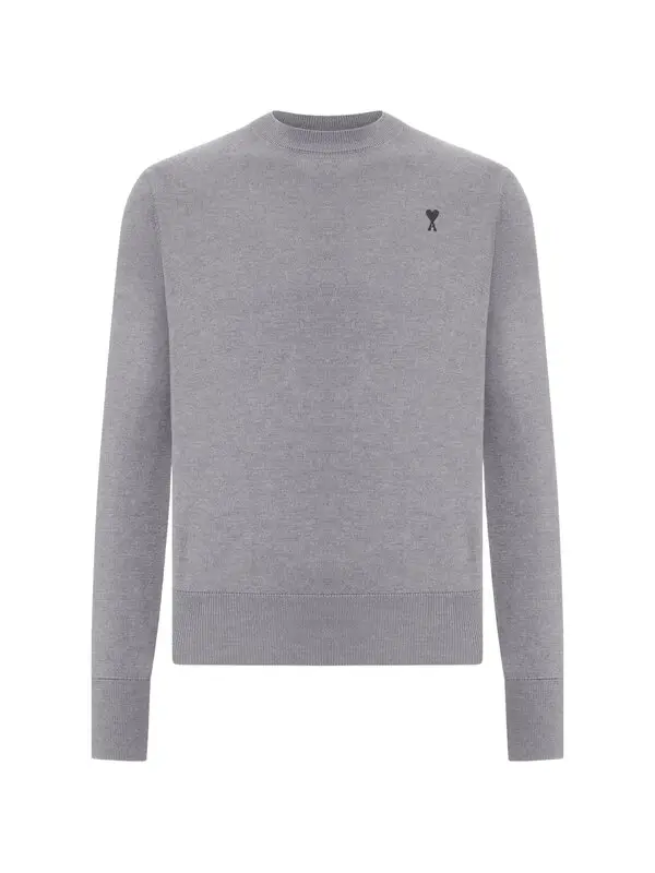 AMI Paris Of Coeur Crewneck Sweater - Greyblack