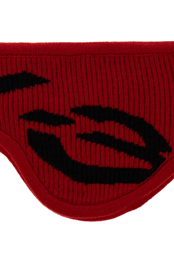 Y3 Wide Knitted Headband With Graphic Black Accent