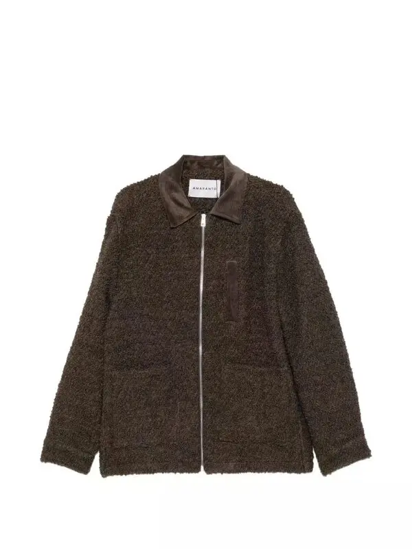 AMARANTO Bouclé Corduroy-collar Jacket