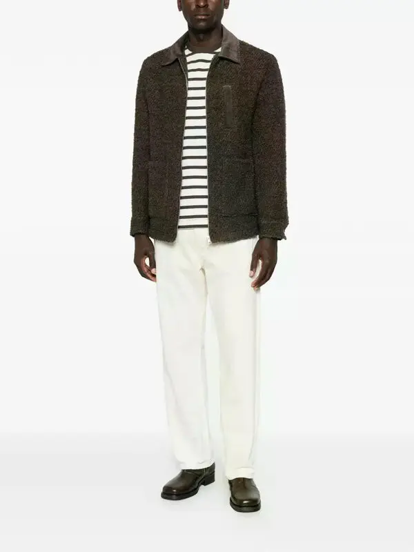 AMARANTO Bouclé Corduroy-collar Jacket