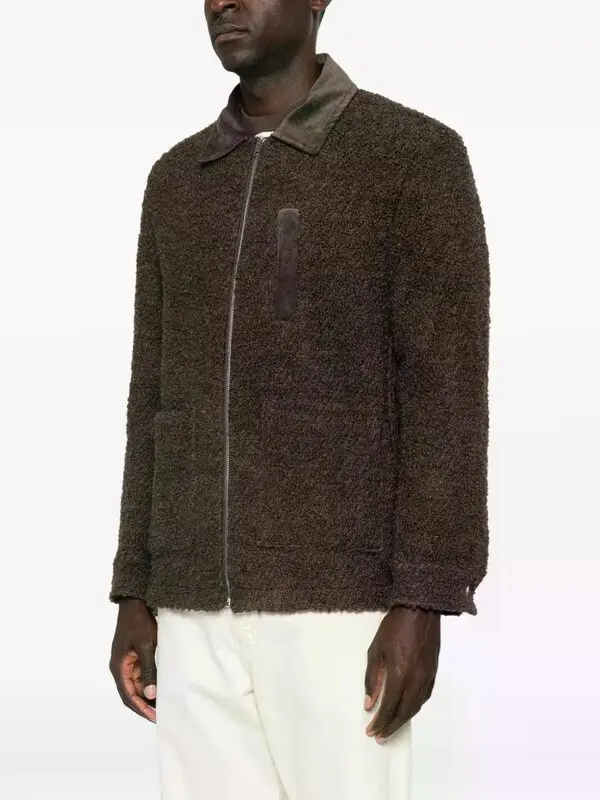 AMARANTO Bouclé Corduroy-collar Jacket