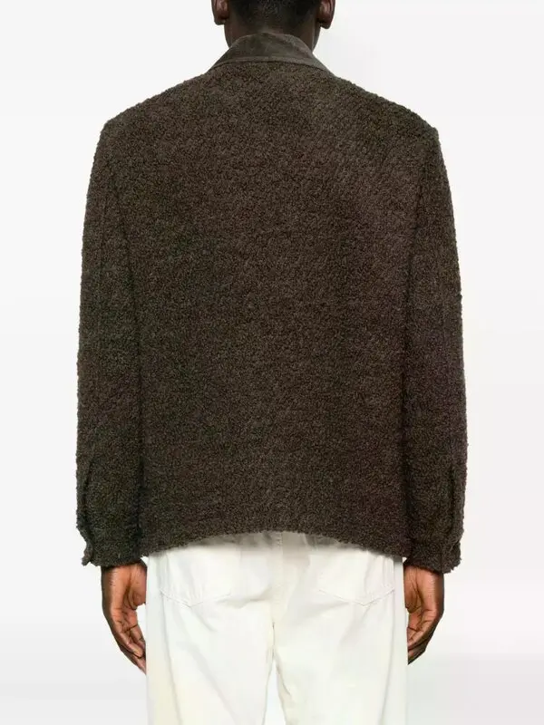 AMARANTO Bouclé Corduroy-collar Jacket
