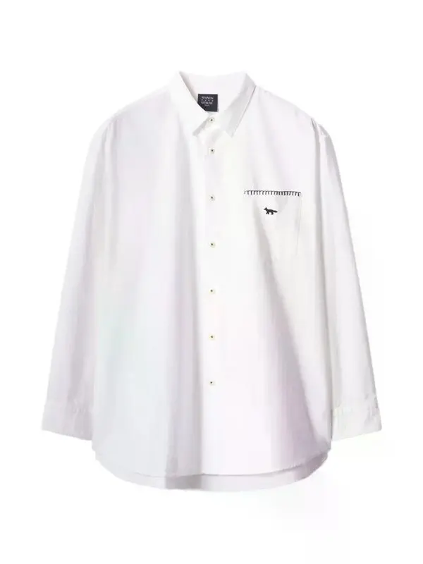 Maison Kitsuné Fox-embroidered Button-down Shirt