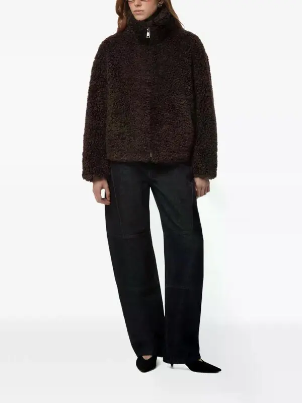 Apparis Brooks Bouclette High-neck Jacket - Brown