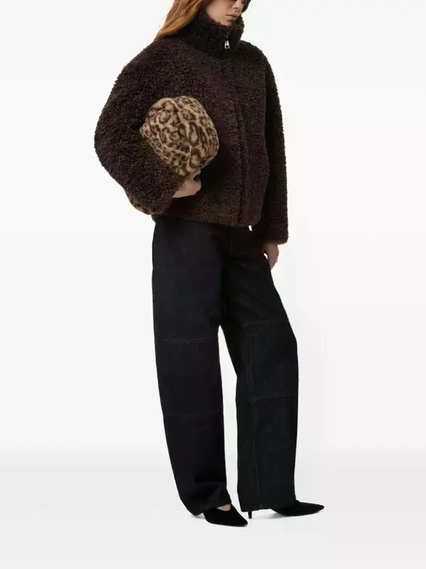 Apparis Brooks Bouclette High-neck Jacket - Brown