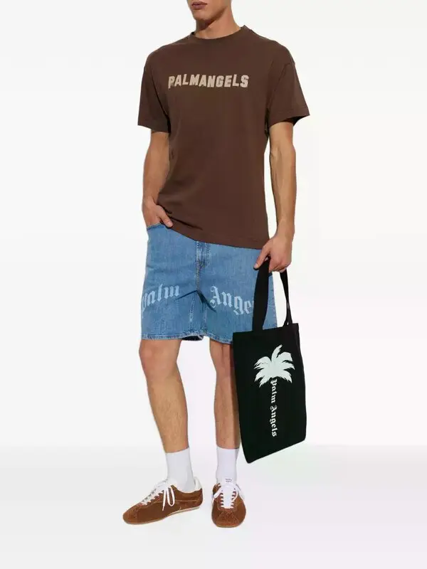 Palm Angels Logo-print Denim Shorts
