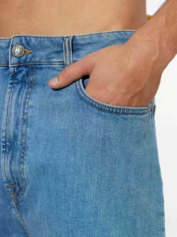 Palm Angels Logo-print Denim Shorts