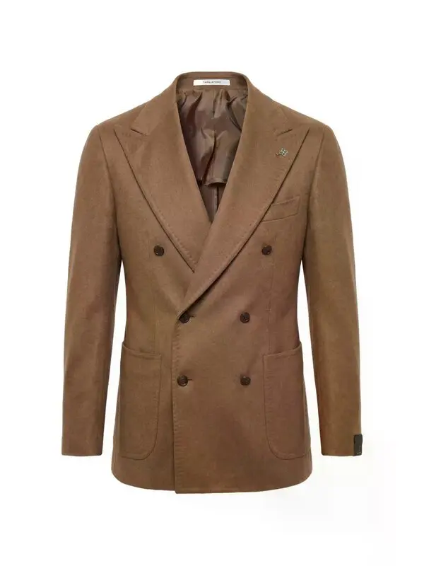 Tagliatore Peak-lapel Double-breasted Blazer - Brown