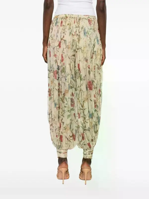 INTO THE EAST Floral-print Tapered Trousers - Neutrals