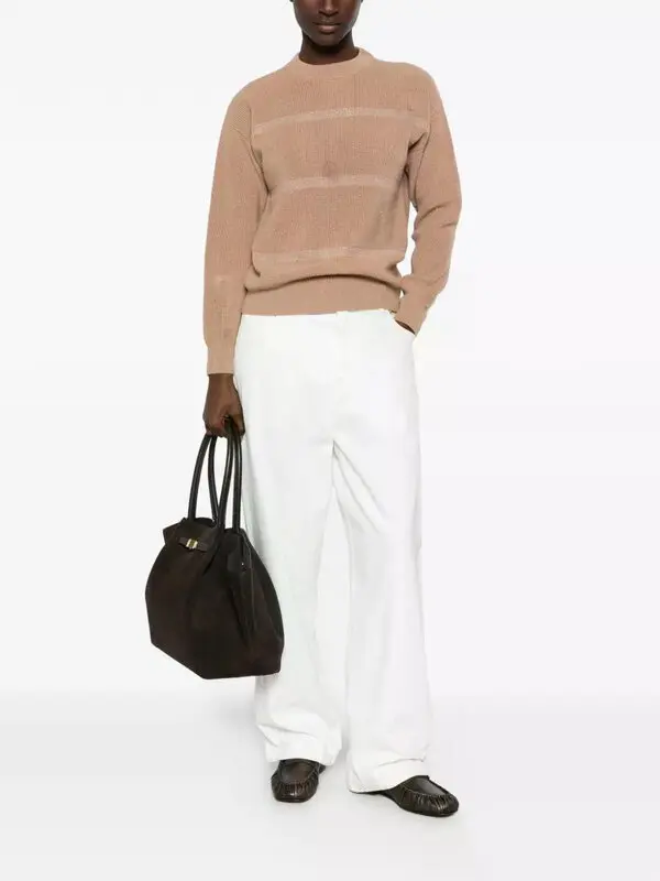 Peserico Ribbed-knit Striped Sweater