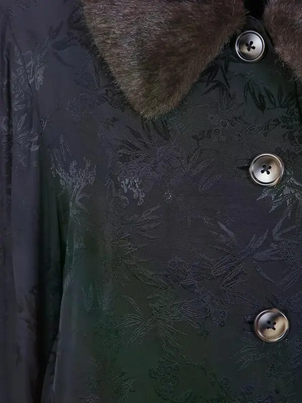 Rixo Jonah Jacquard Fur-trim Coat
