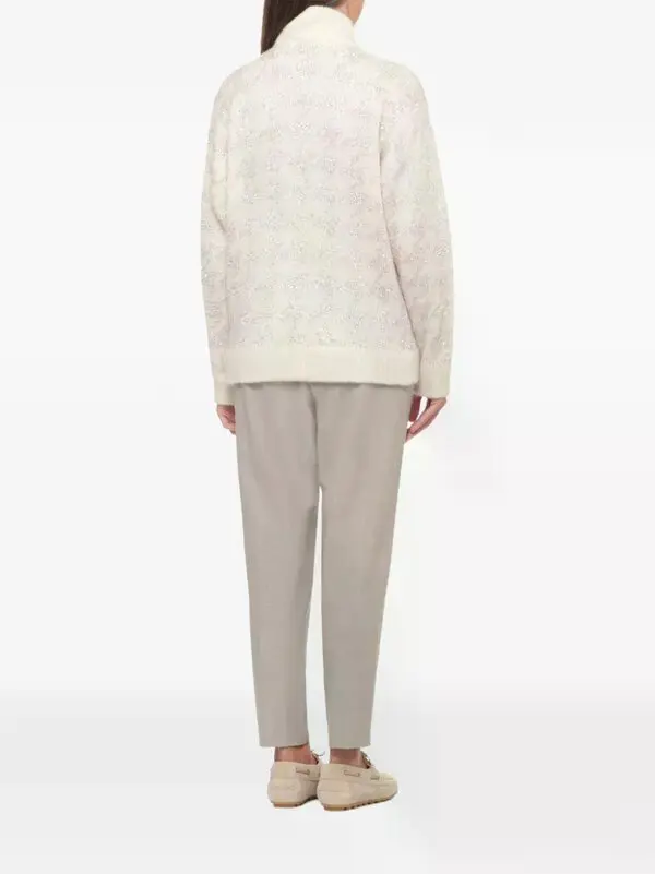 PANICALE Houndstooth Sequin-embellished Cardigan