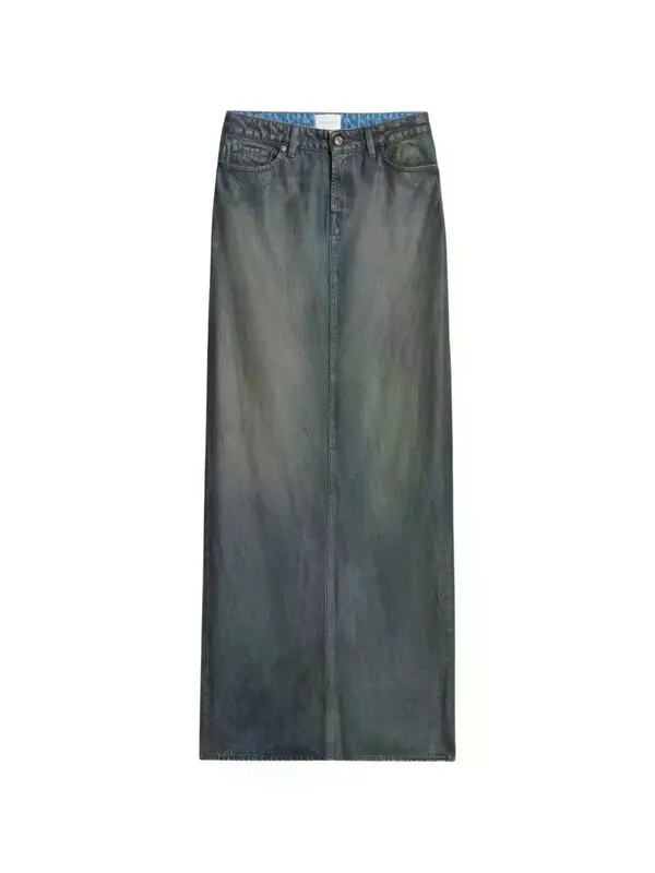 7 For All Mankind Coated Denim Skirt