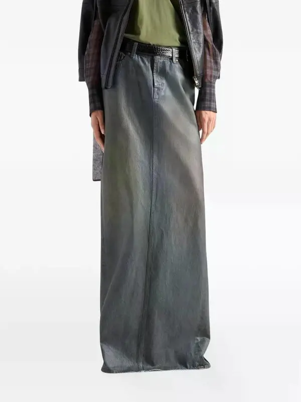 7 For All Mankind Coated Denim Skirt