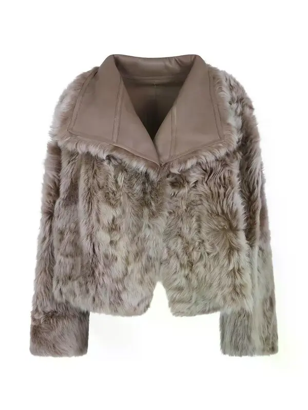 YVES SALOMON Shearling-trim Leather Jacket