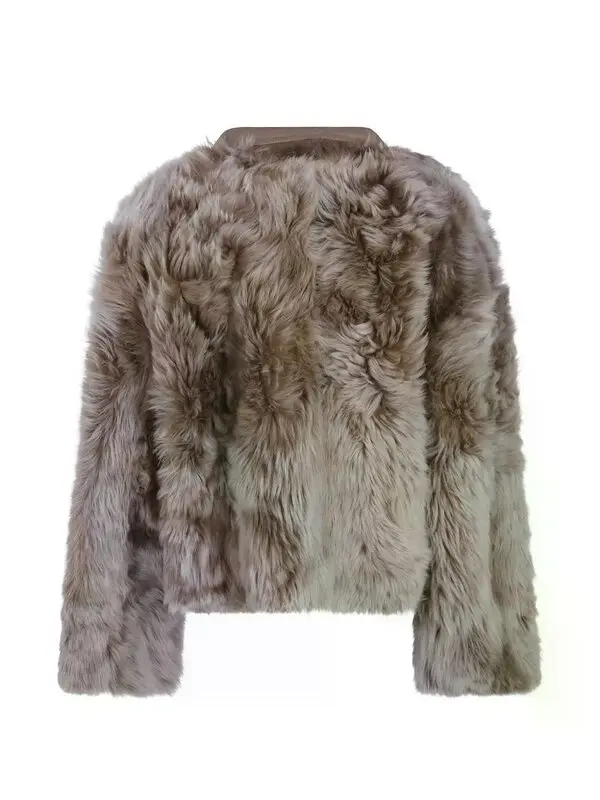 YVES SALOMON Shearling-trim Leather Jacket