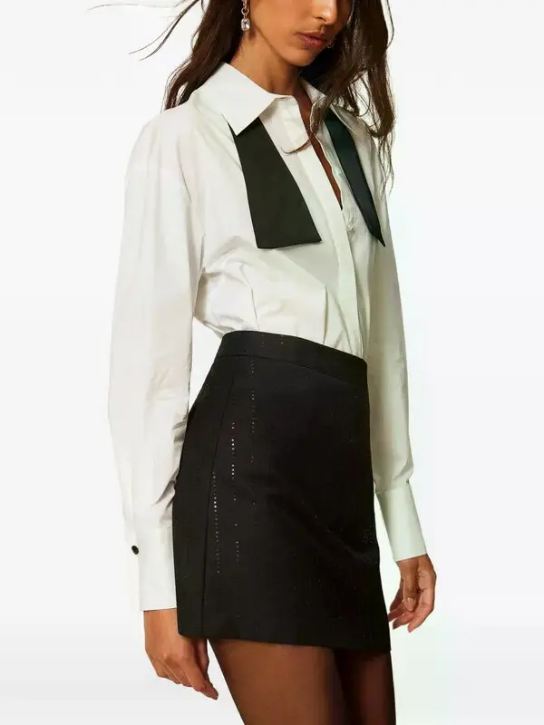 TWINSET Sequin Pinstripe Mini Skirt