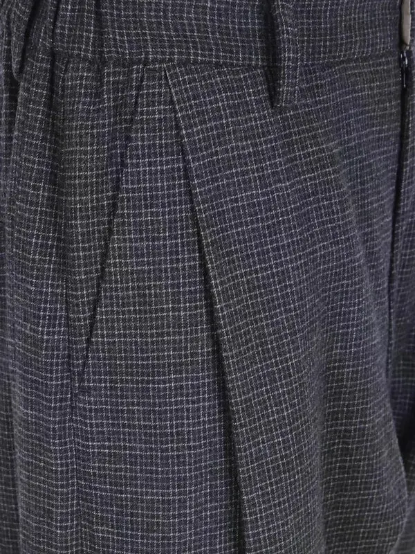 ZIGGY CHEN Tapered-leg Checked Trousers