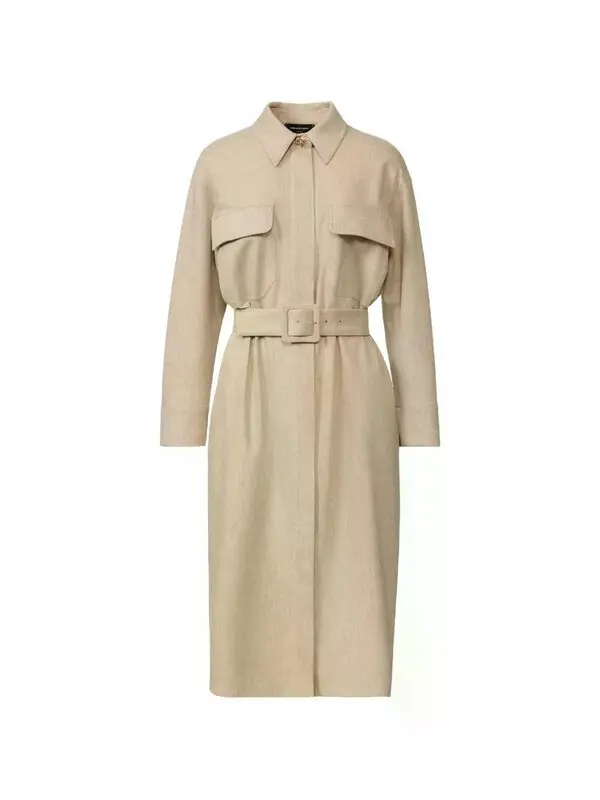 Fabiana Filippi Safari Belted Waffle-knit Midi Dress - Neutrals