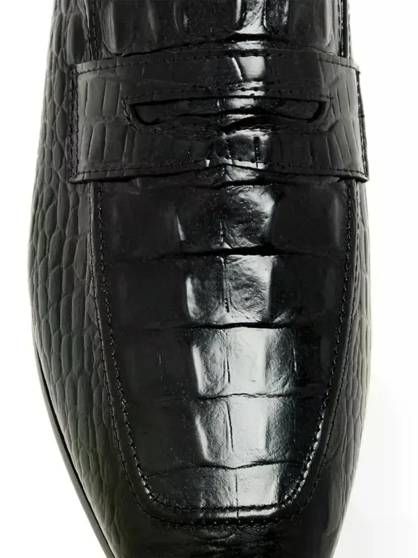 SOPHIQUE Essenziale Croc-effect Leather Loafers