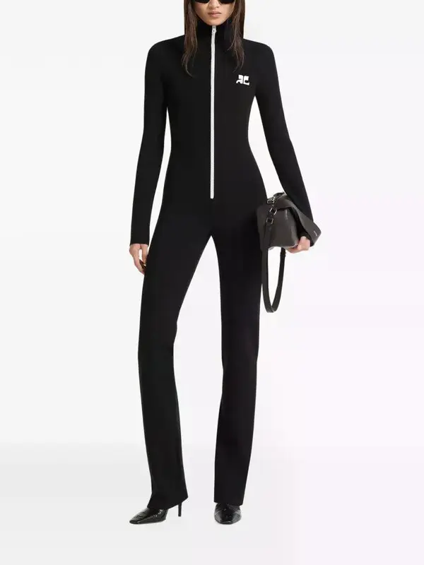 COURREGES Rib-knit Zipped Jumpsuit