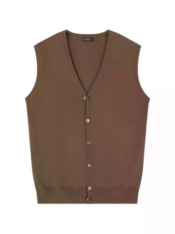 Boggi Milano Waistcoat In Extrafine Merino Wool