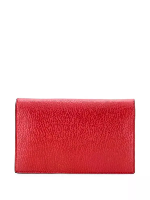 Gucci Interlocking Wallet On Chain Leather Crossbody Bag - Red