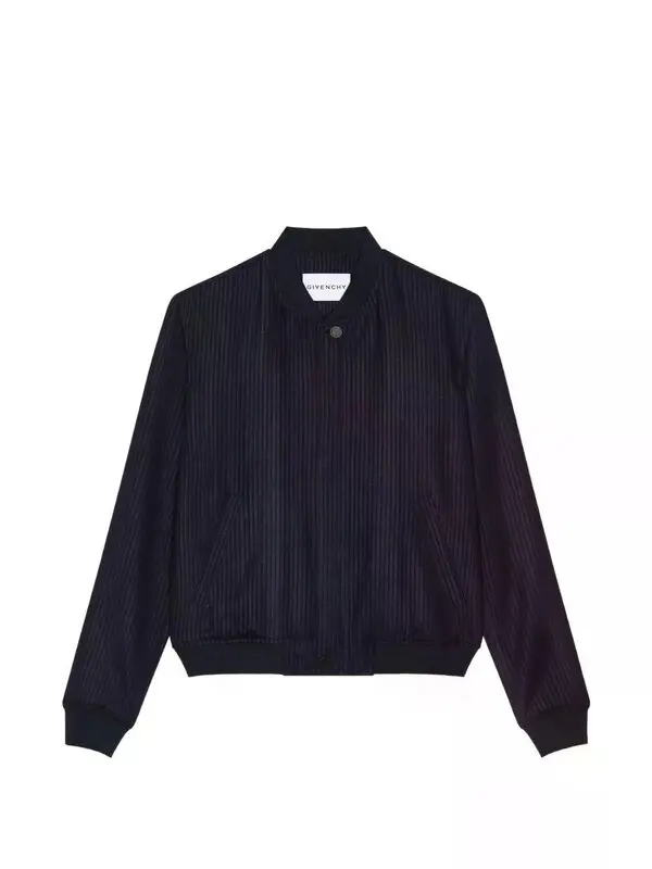 Givenchy Striped Blouson In Wool - Blue