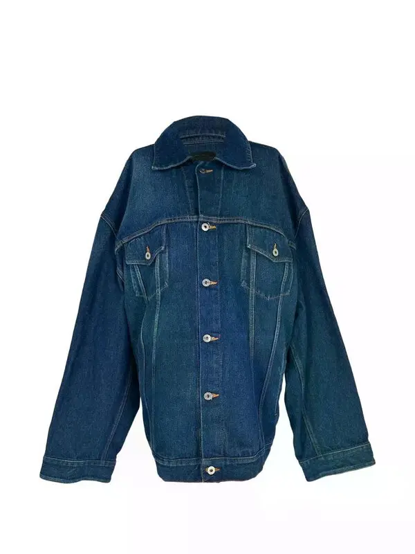 Off-White Arrow-patched Oversized Denim Jacket