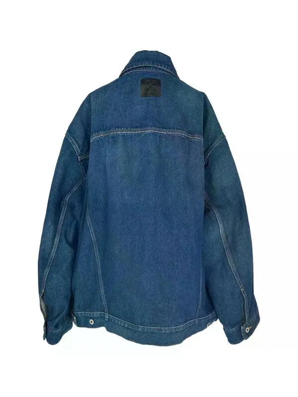 Off-White Arrow-patched Oversized Denim Jacket